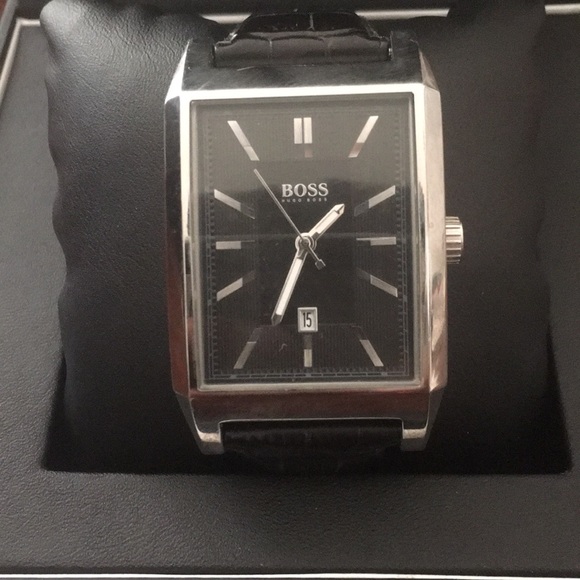Hugo Boss | Accessories | Hugo Boss Black Leather Band Watch | Poshmark